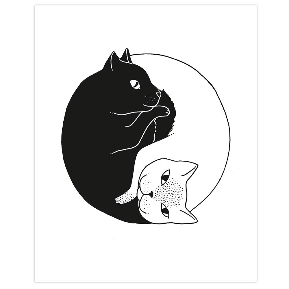Yin Yang Cats print – Bee's Knees Industries