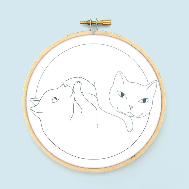 Catnaps iron-on embroidery transfers – Bee's Knees Industries